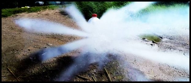 liquid nitrogen explodes bottle - Untamed Science