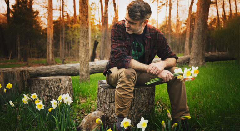 Rob Nelson with Daffodils - Untamed Science